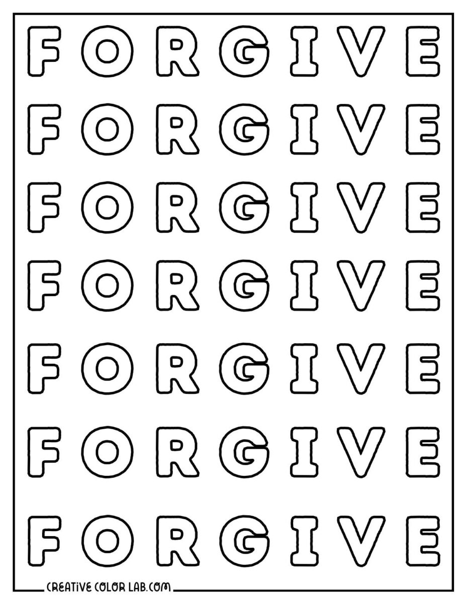 Forgiveness Coloring Pages PDFs | Free Printables