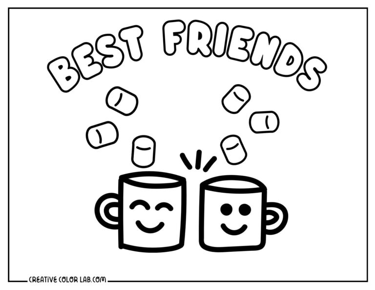 Printable Best Friend Coloring Pages | Free Friendship Printables