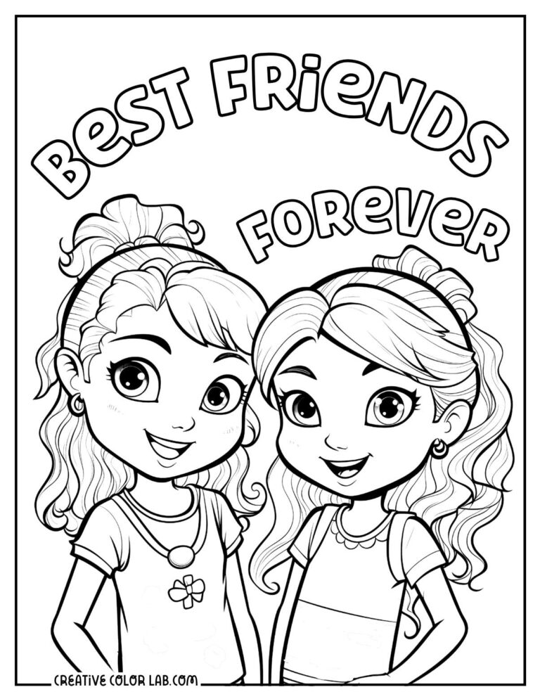Printable Best Friend Coloring Pages | Free Friendship Printables