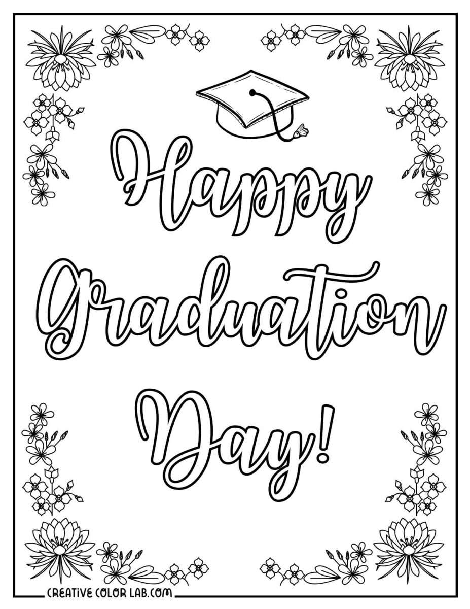 Graduation Coloring Pages PDF Printables