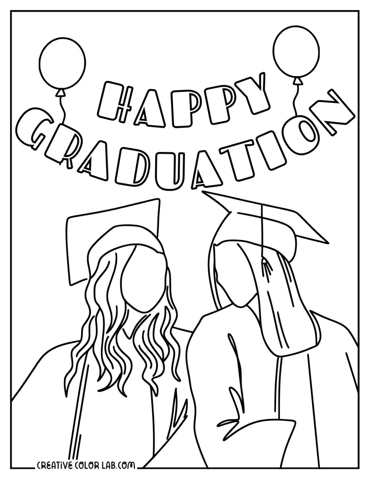 Graduation Coloring Pages PDF Printables