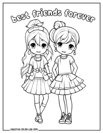 Printable Best Friend Coloring Pages | Free Friendship Printables