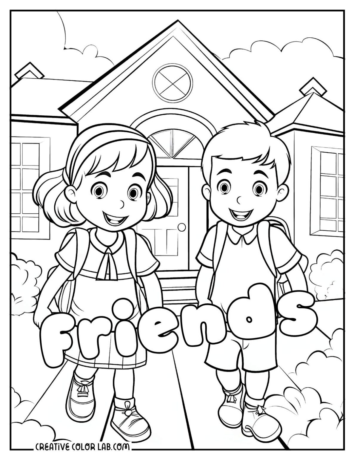 Printable Best Friend Coloring Pages | Free Friendship Printables