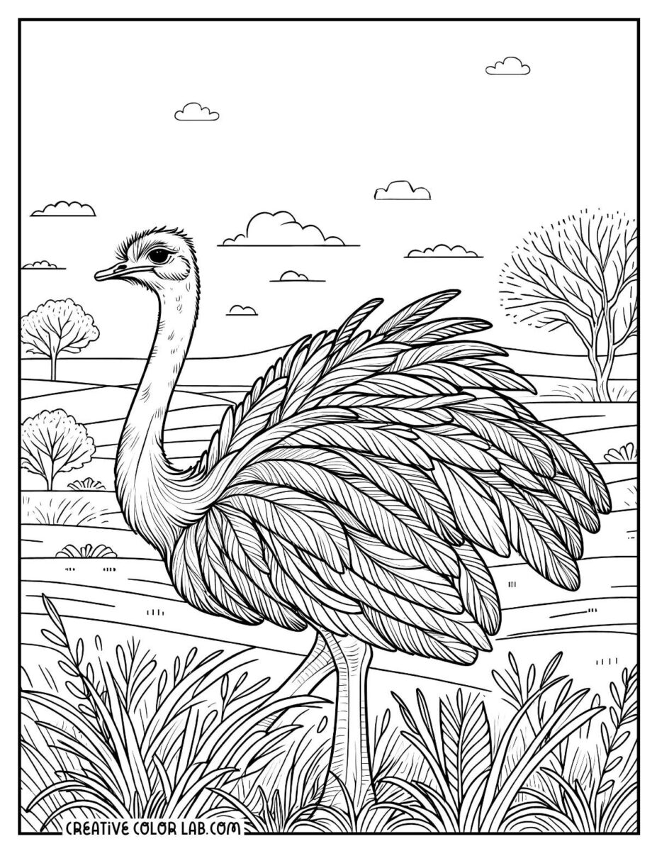 Ostrich Coloring Pages | Free PDFs to Download