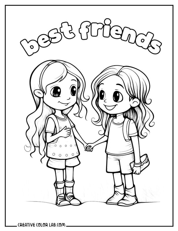 Printable Best Friend Coloring Pages | Free Friendship Printables