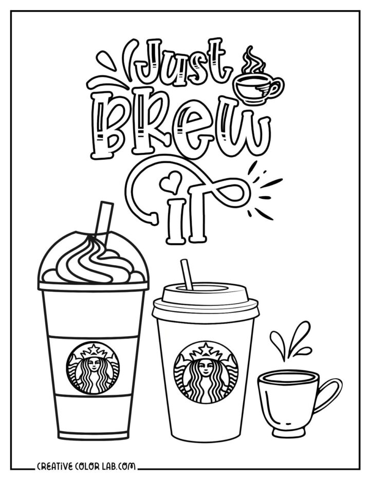Printable Starbucks Coffee and Food Coloring Pages | Free PDF Downloads