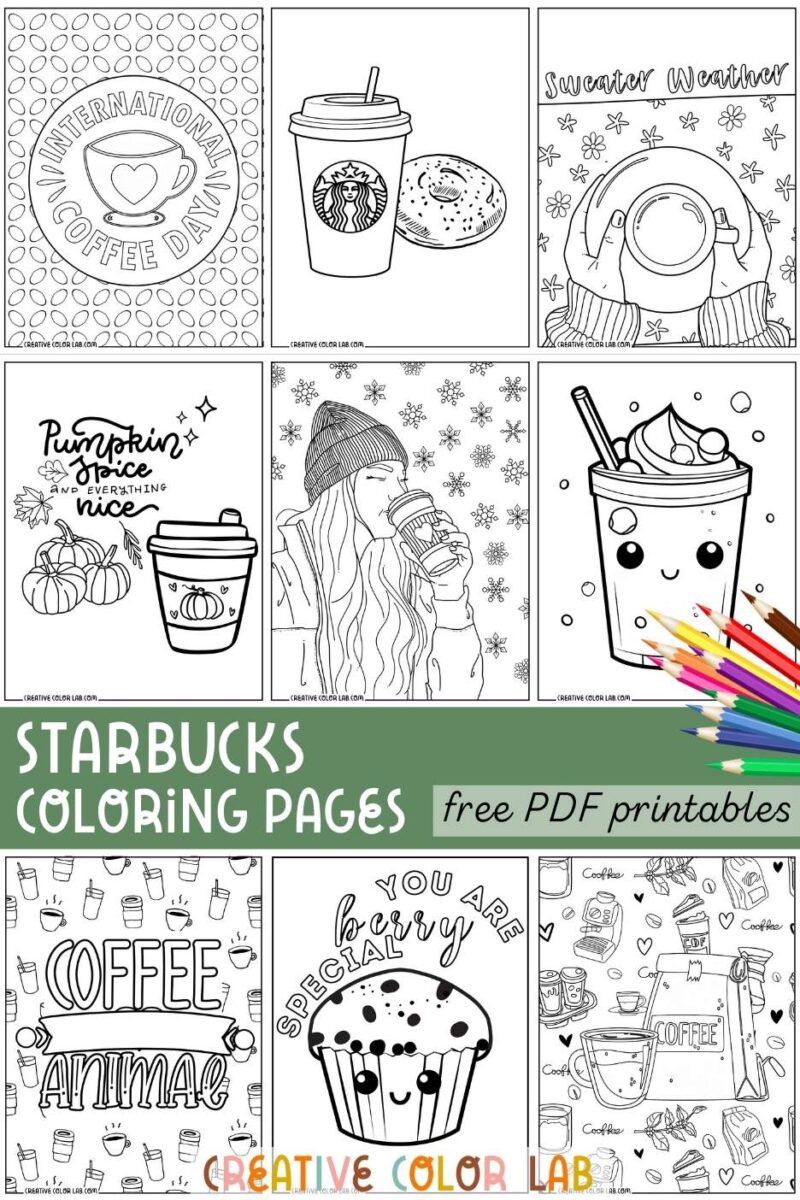 Printable Starbucks Coffee and Food Coloring Pages | Free PDF Downloads