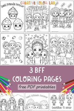 3 BFFs Coloring Pages PDF Printables