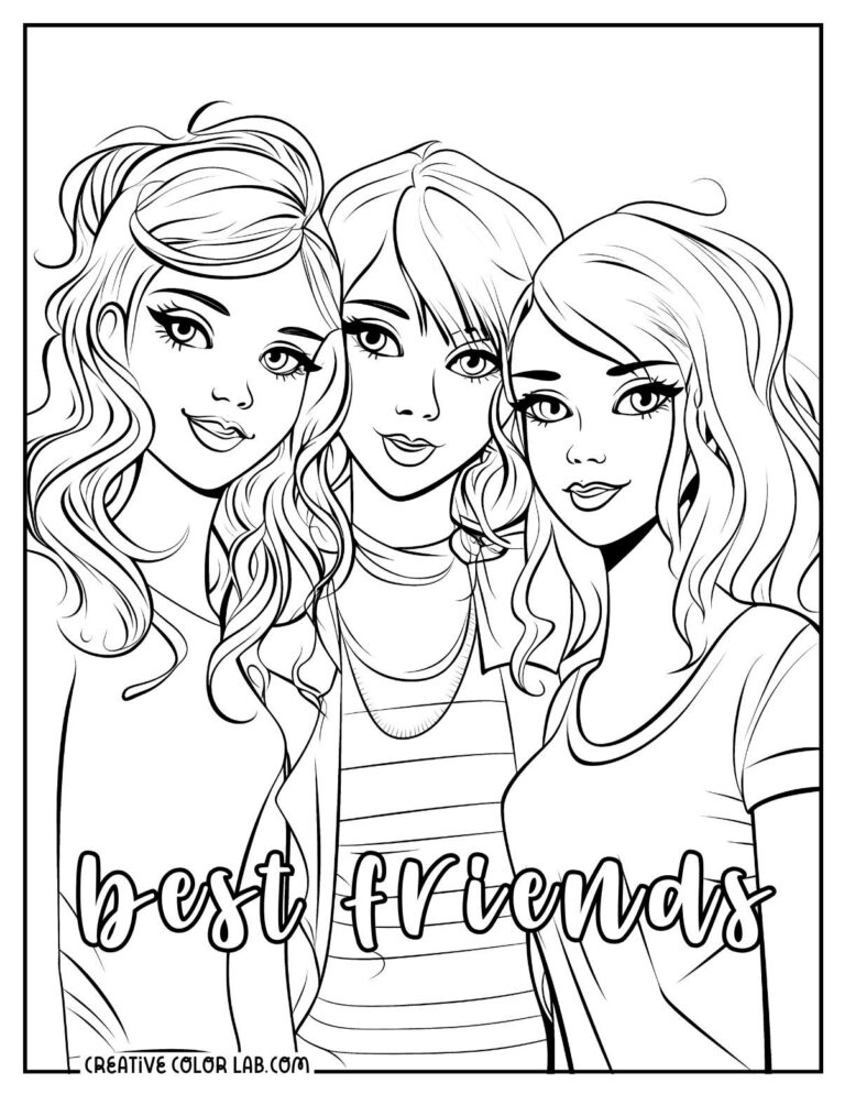 3 BFFs Coloring Pages PDF Printables