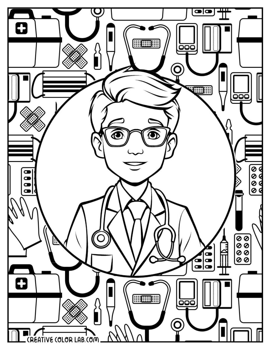 Printable Nurse Coloring Pages