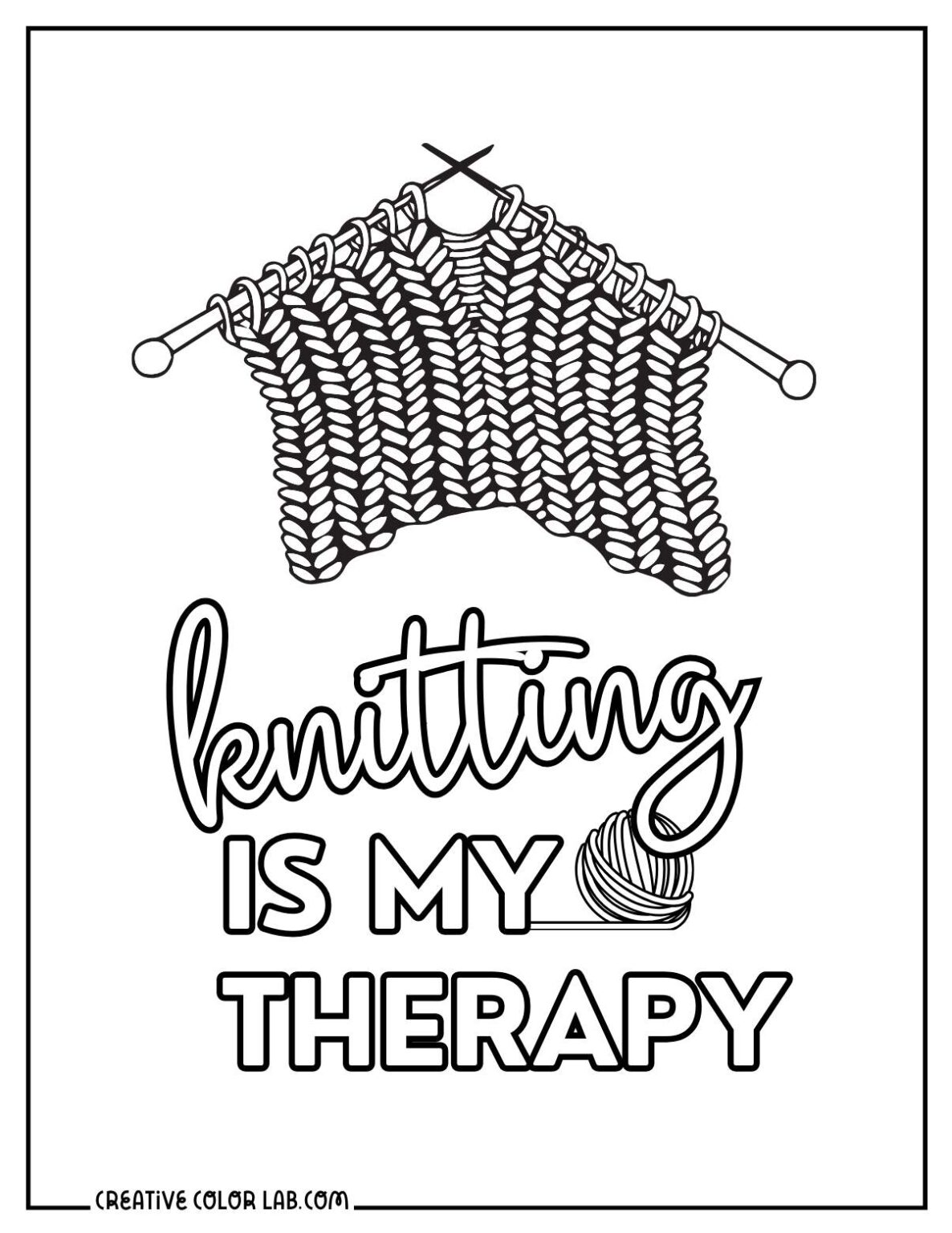 Knitting Coloring Pages PDFs to Print and Download