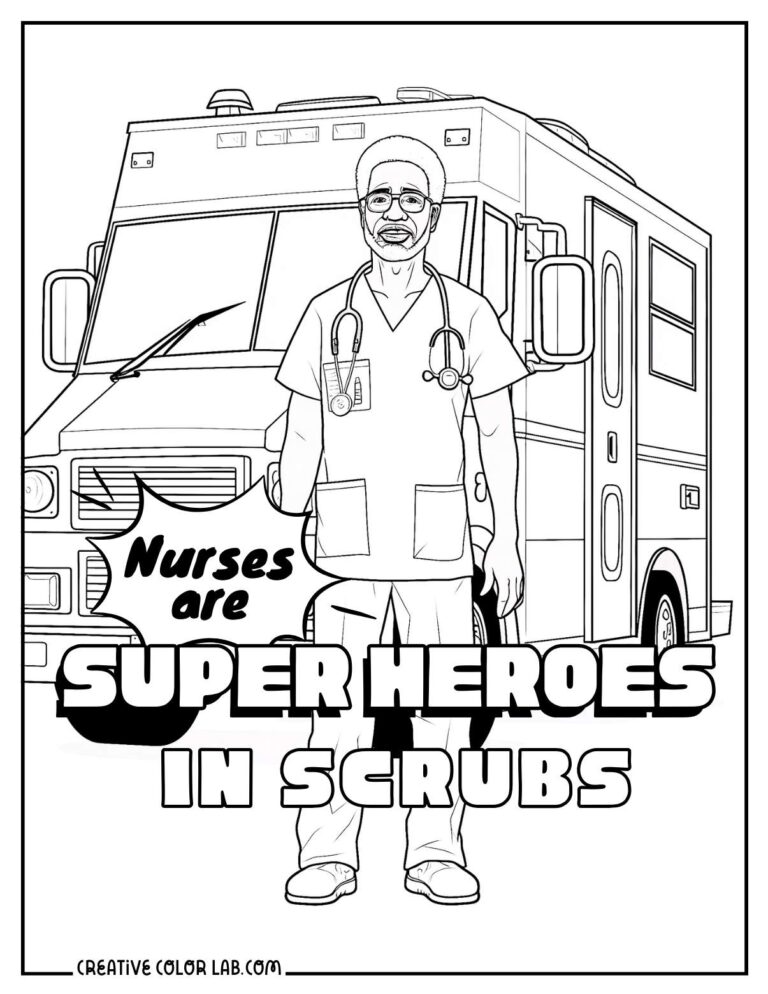 Printable Nurse Coloring Pages