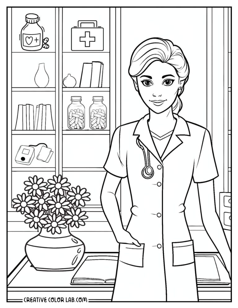 Printable Nurse Coloring Pages