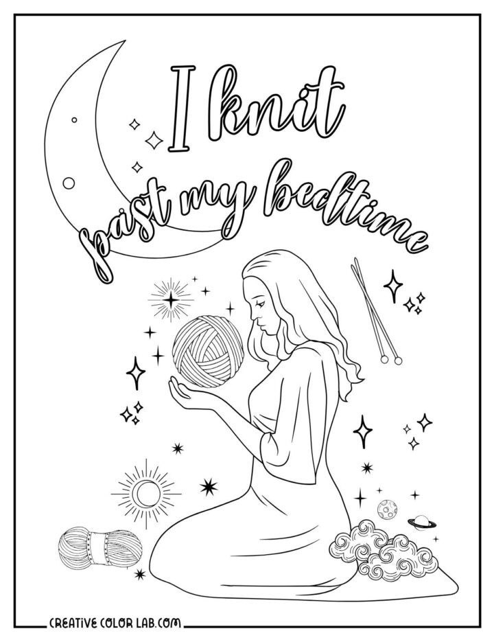 Knitting Coloring Pages PDFs to Print and Download