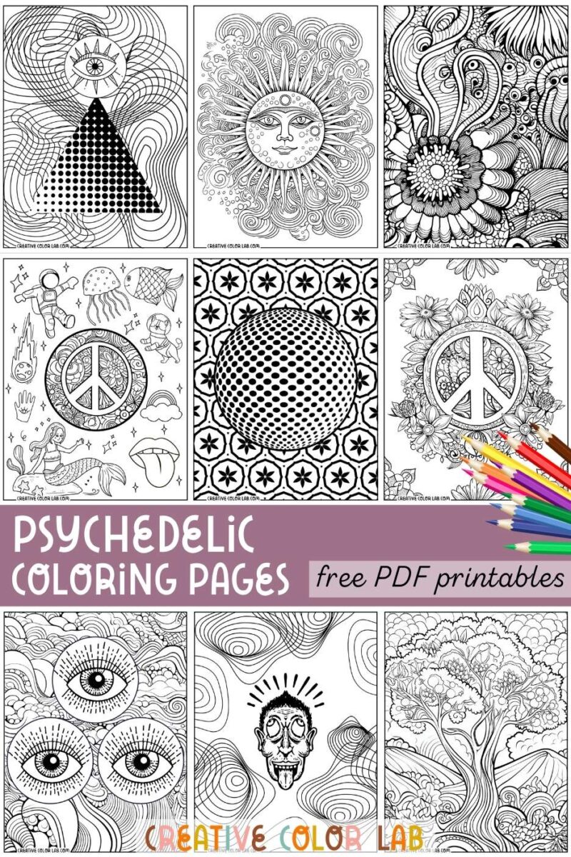 Printable Psychedelic Coloring Pages | Free PDFs