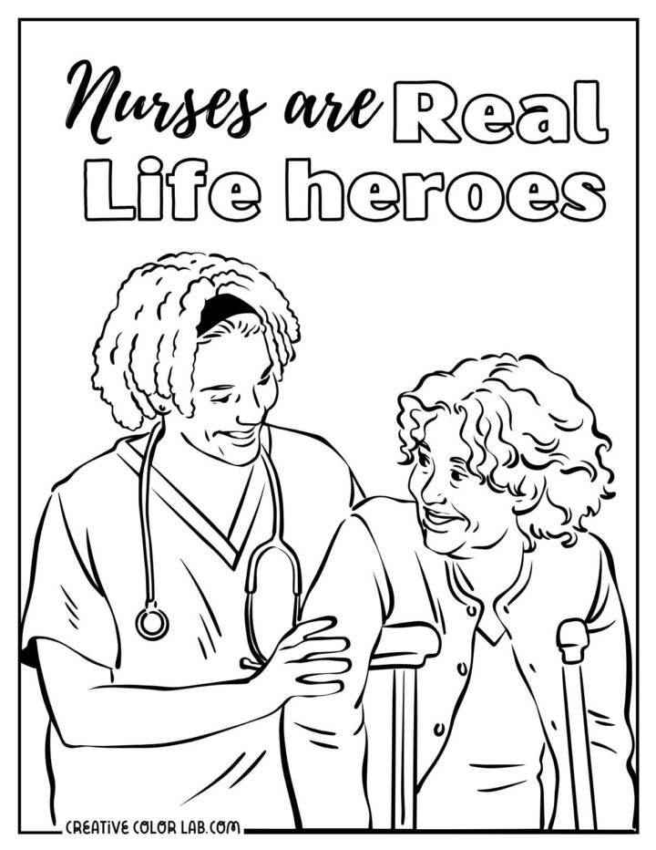 Printable Nurse Coloring Pages