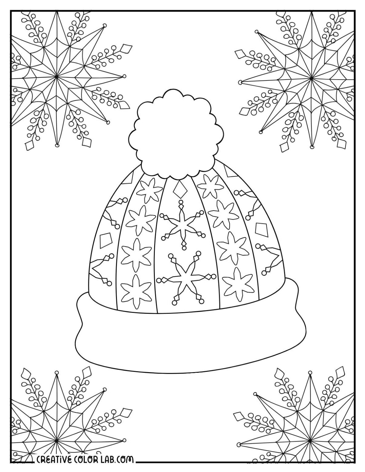 Printable Winter Hat Coloring Pages