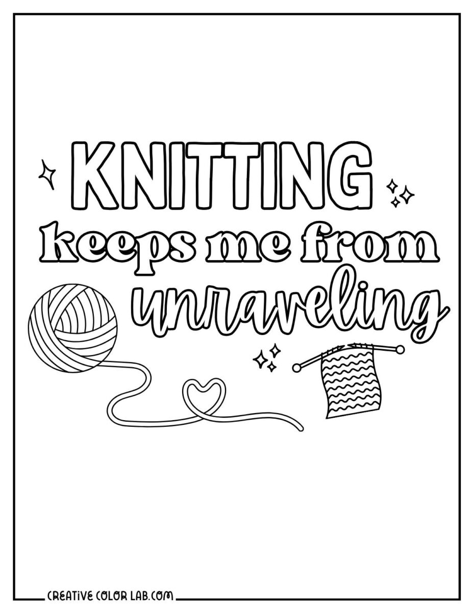 Knitting Coloring Pages PDFs to Print and Download