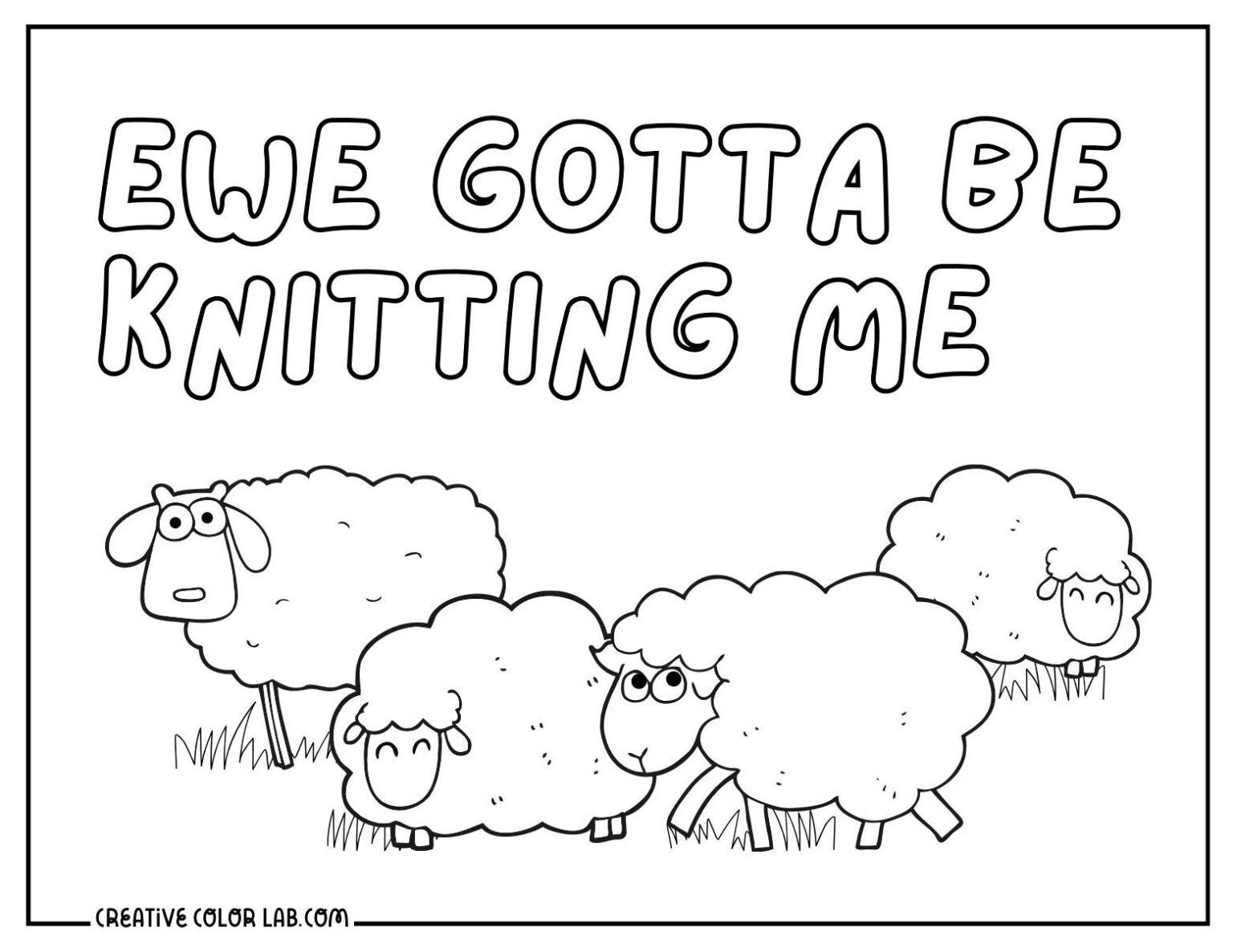 Knitting Coloring Pages PDFs to Print and Download