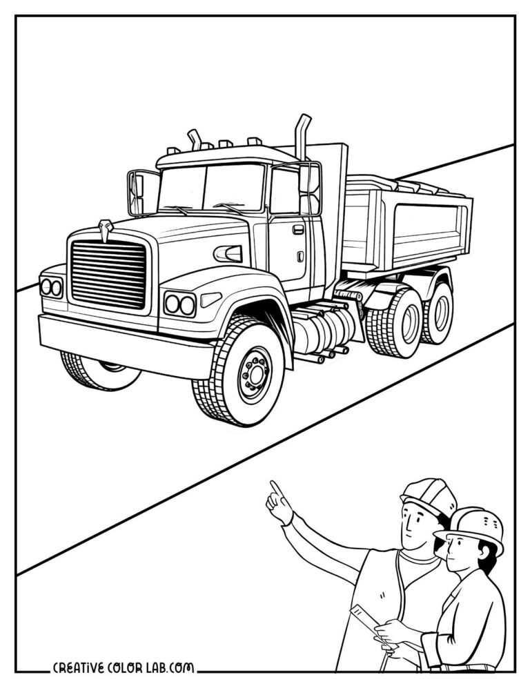 Free Dump Truck Coloring Pages