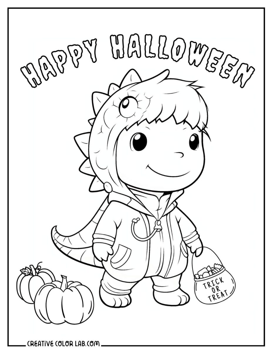 Printable Halloween Dinosaur Coloring Pages