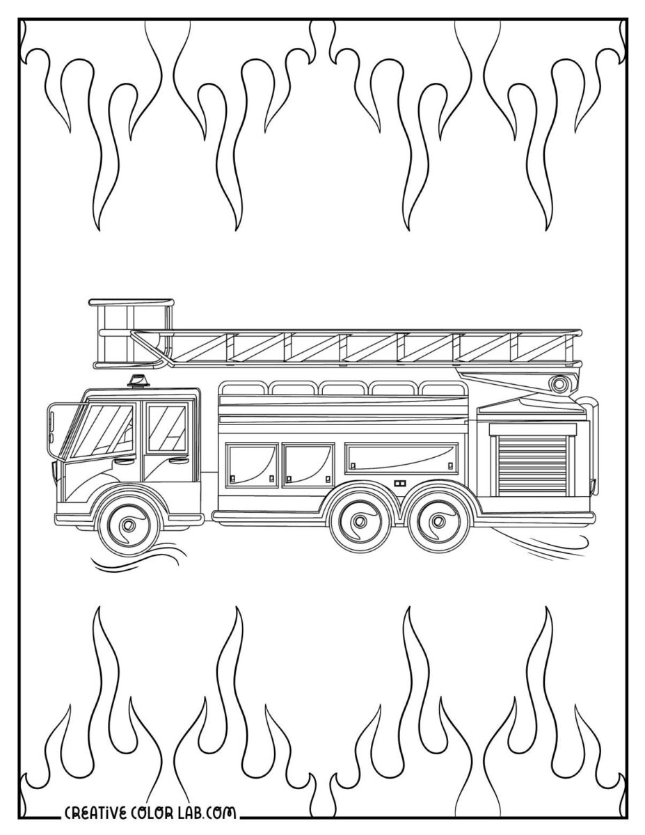 Printable Fire Truck Coloring Pages
