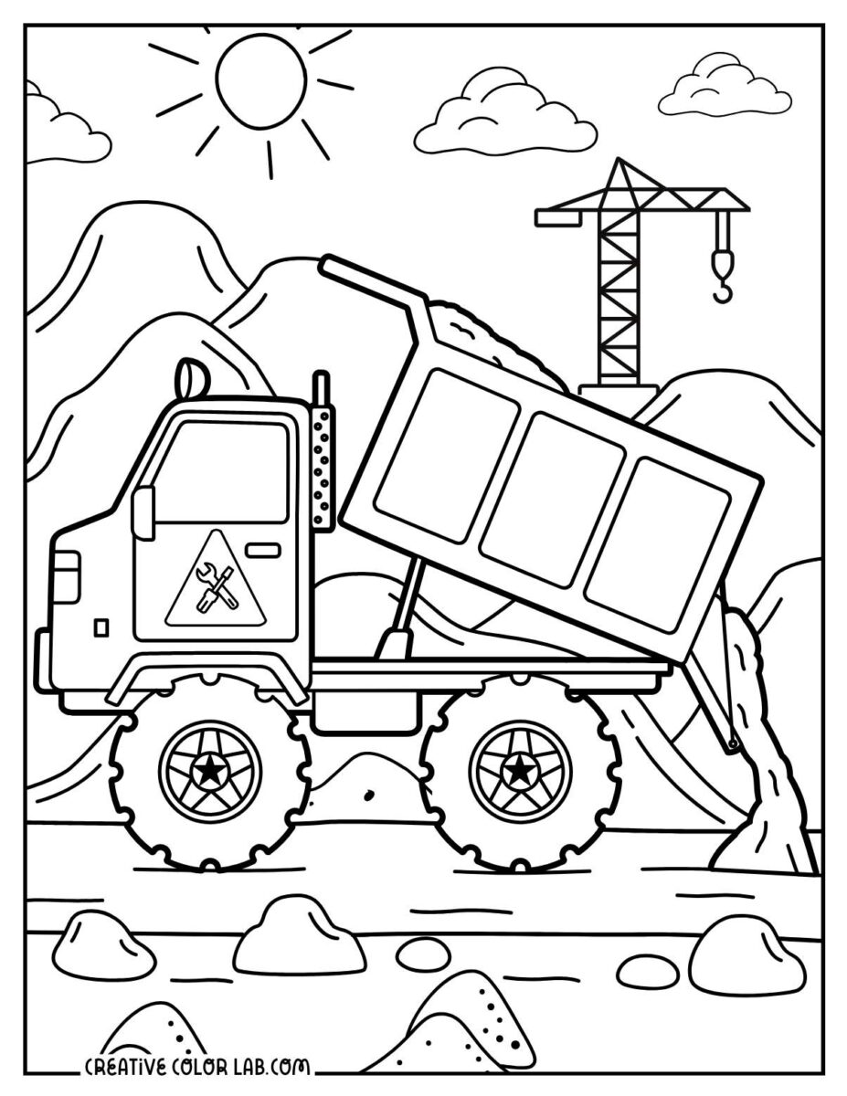 Free Dump Truck Coloring Pages