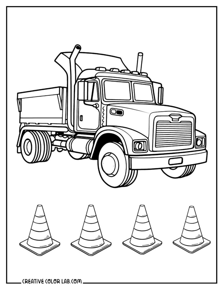 Free Dump Truck Coloring Pages