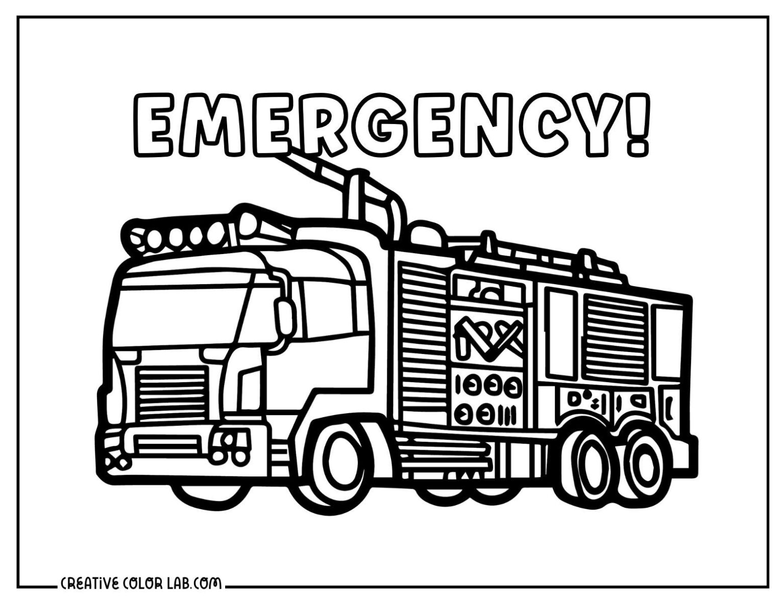 Printable Fire Truck Coloring Pages