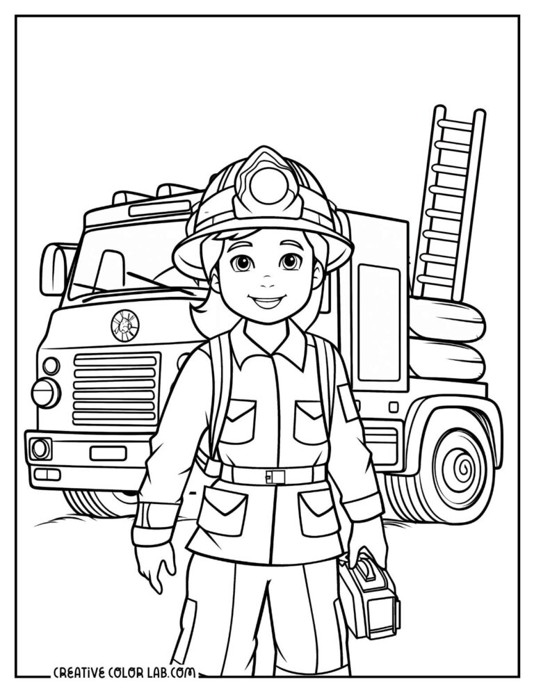 Printable, Free Firefighter Coloring Pages