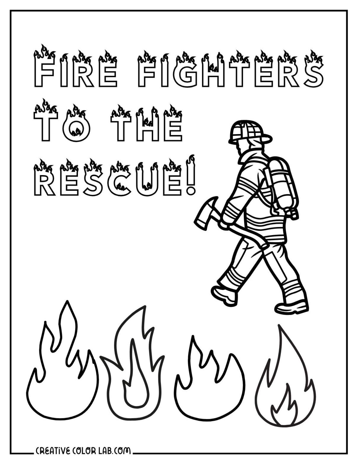 Printable, Free Firefighter Coloring Pages