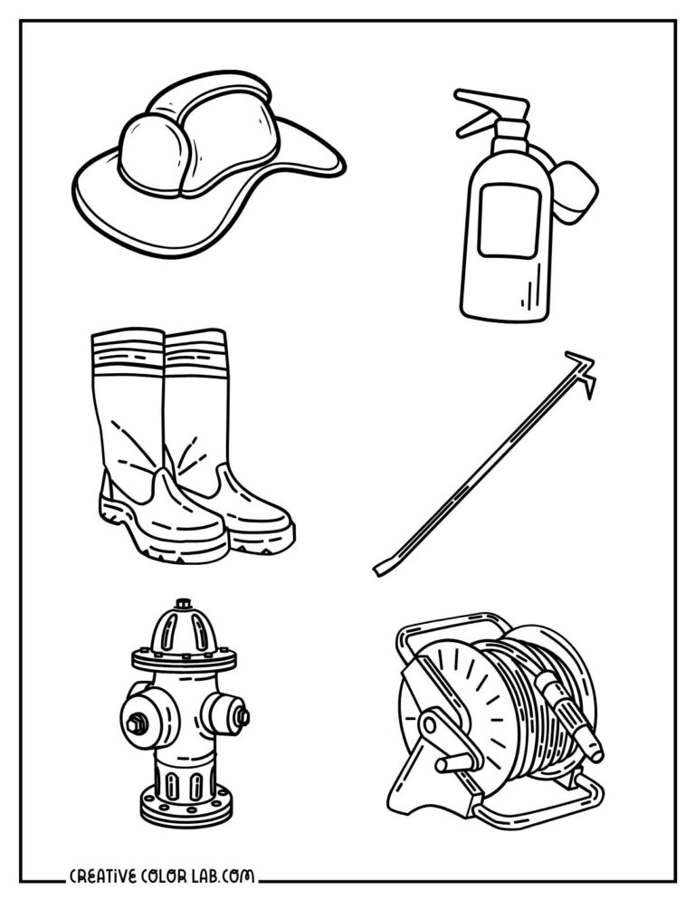 Printable, Free Firefighter Coloring Pages