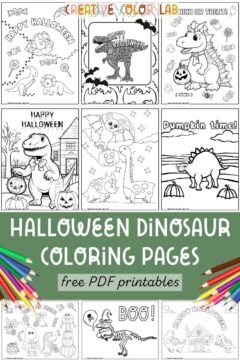 Printable Halloween Dinosaur Coloring Pages