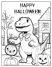 11 Halloween Dinosaur Coloring Pages | Free PDF Printables