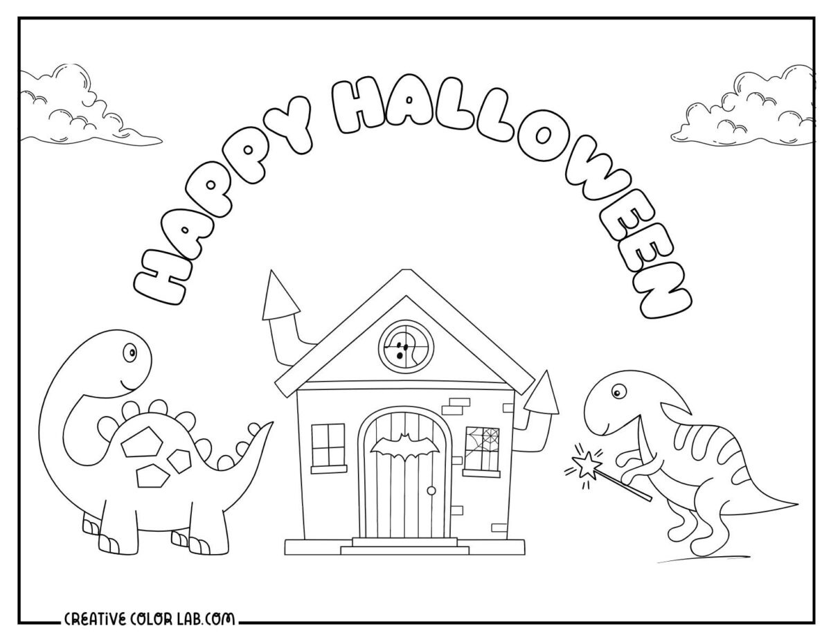 Printable Halloween Dinosaur Coloring Pages