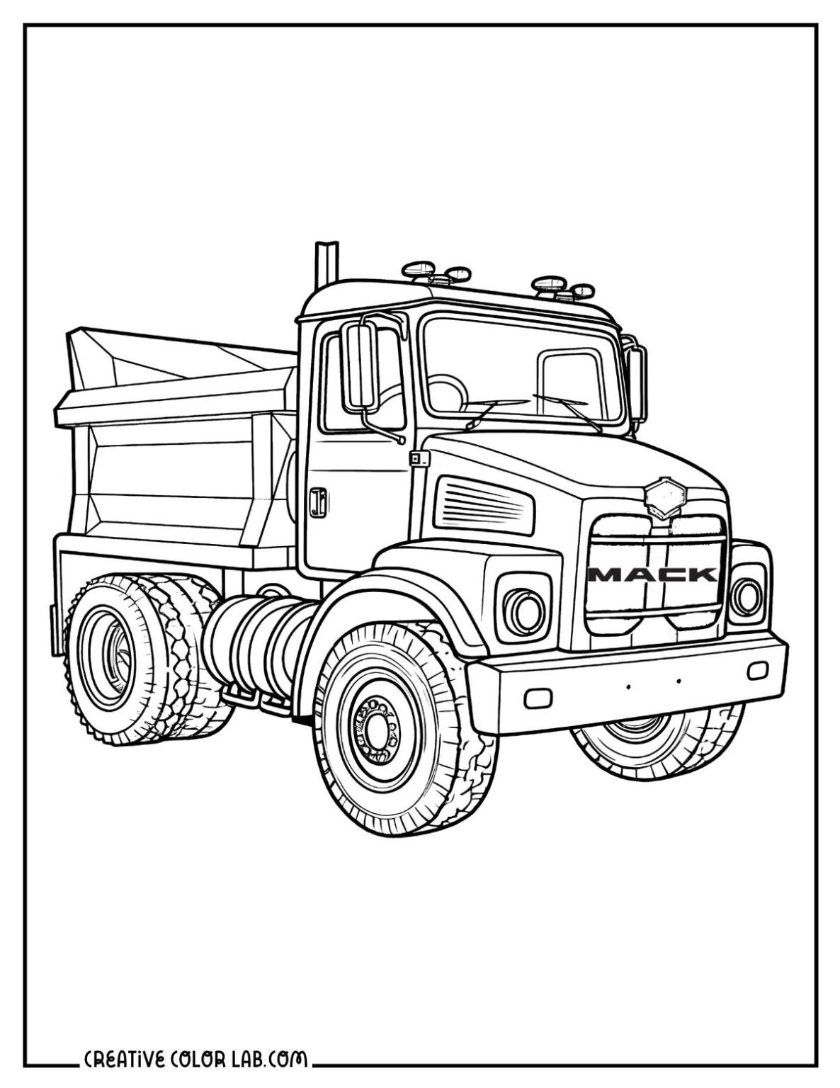 Free Dump Truck Coloring Pages
