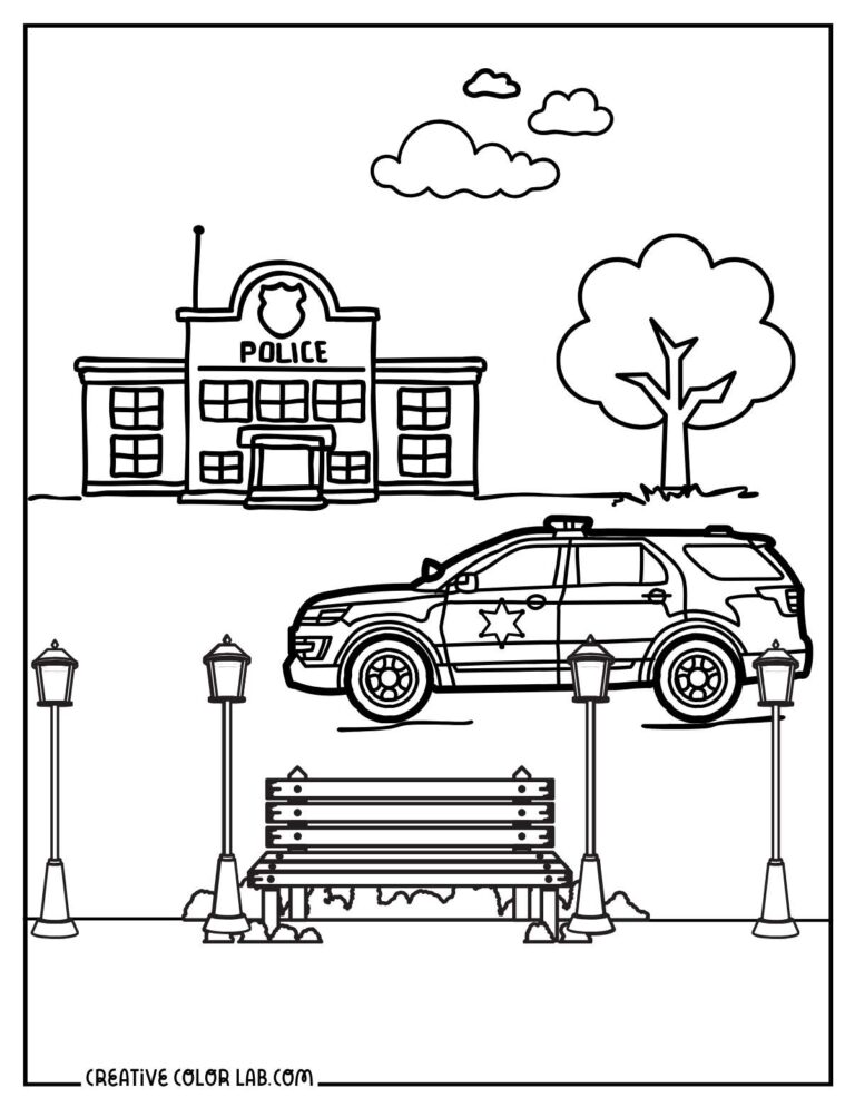 27 Police Car Coloring Pages | Free PDF Printables