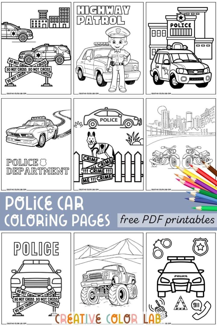 27 Police Car Coloring Pages | Free PDF Printables
