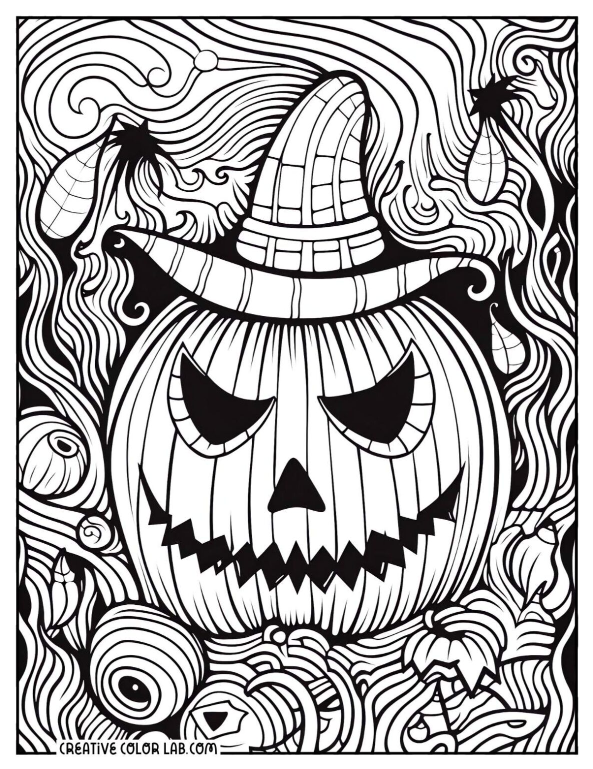 Halloween Zentangle Coloring Pages | PDF Printables