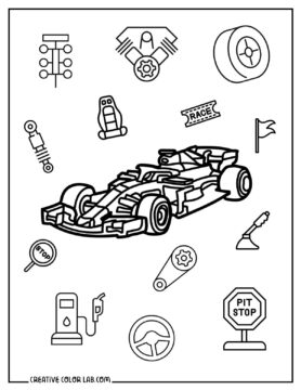 Race Car Coloring Pages | Free Motorsport Printables