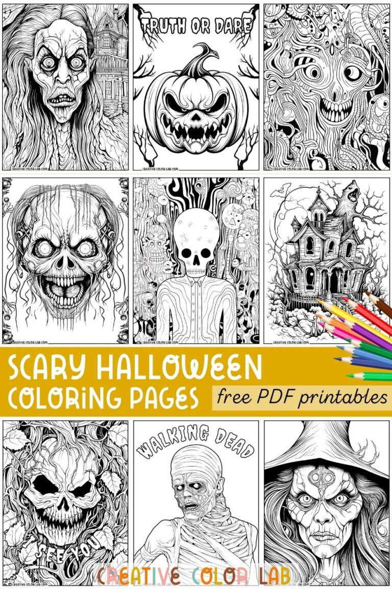 Scary Halloween Coloring Pages | Free Printables