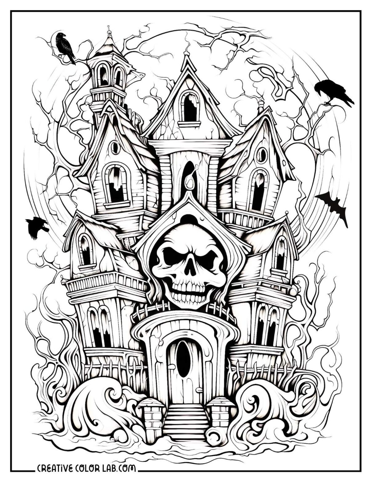 Scary Halloween Coloring Pages | Free Printables