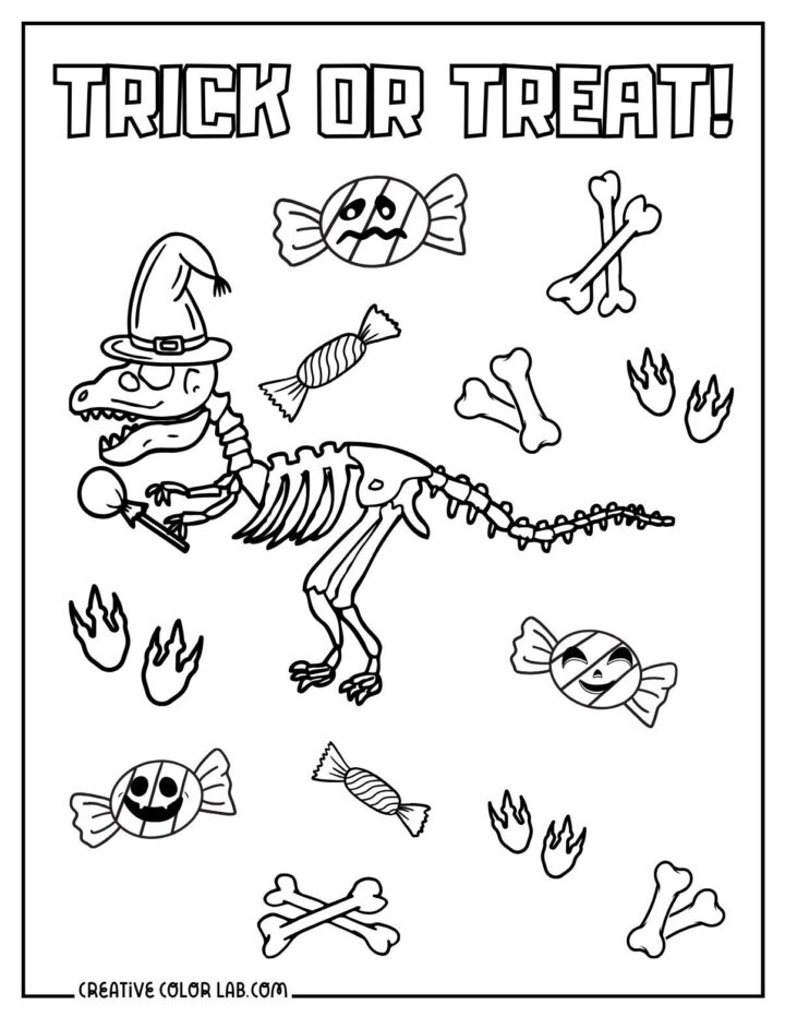 Printable Halloween Dinosaur Coloring Pages