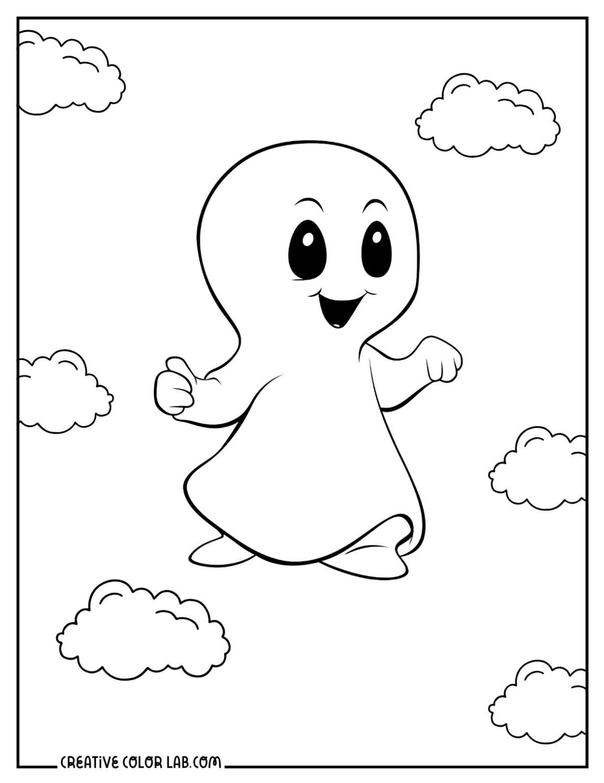 Free, Printable Halloween Ghost Coloring Pages