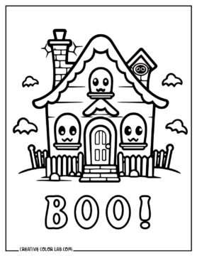 Printable Haunted House Coloring Pages