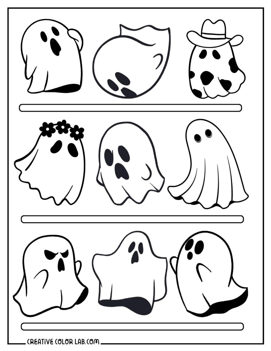 Free, Printable Halloween Ghost Coloring Pages