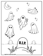 Free, Printable Halloween Ghost Coloring Pages