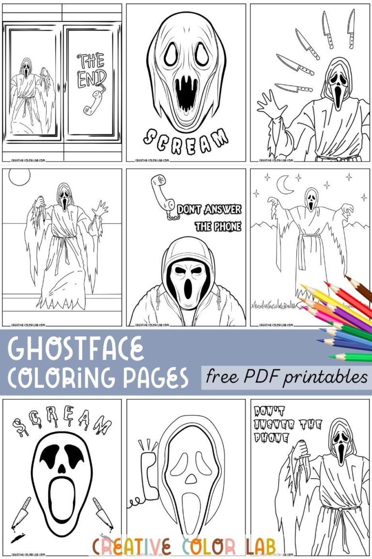 Ghostface Coloring Pages | Printables in PDF Format