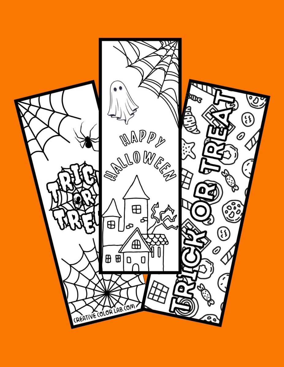 Halloween Bookmarks to Color