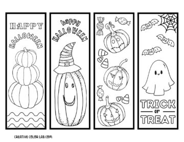 Halloween Bookmarks to Color